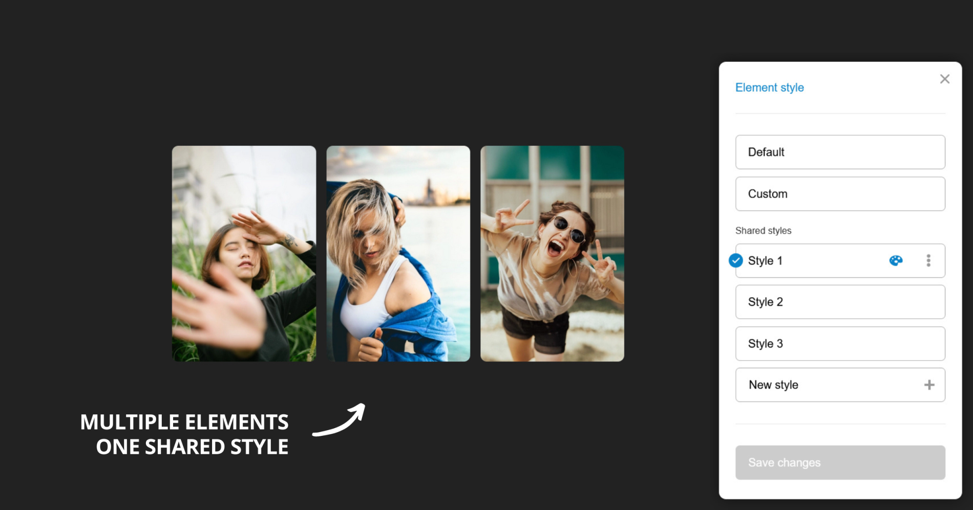 New: Shared elements styles