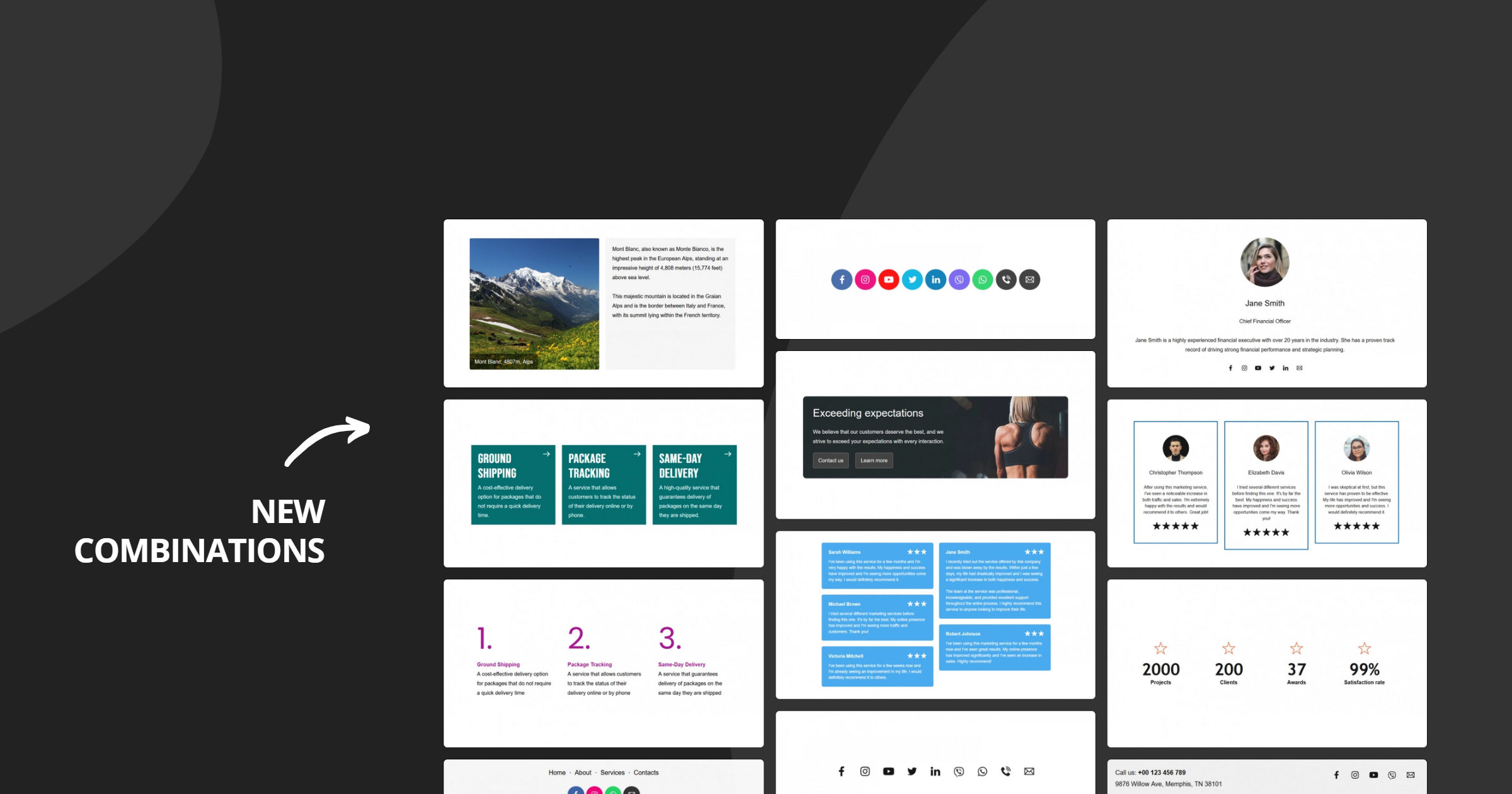 Massive elements combinations update