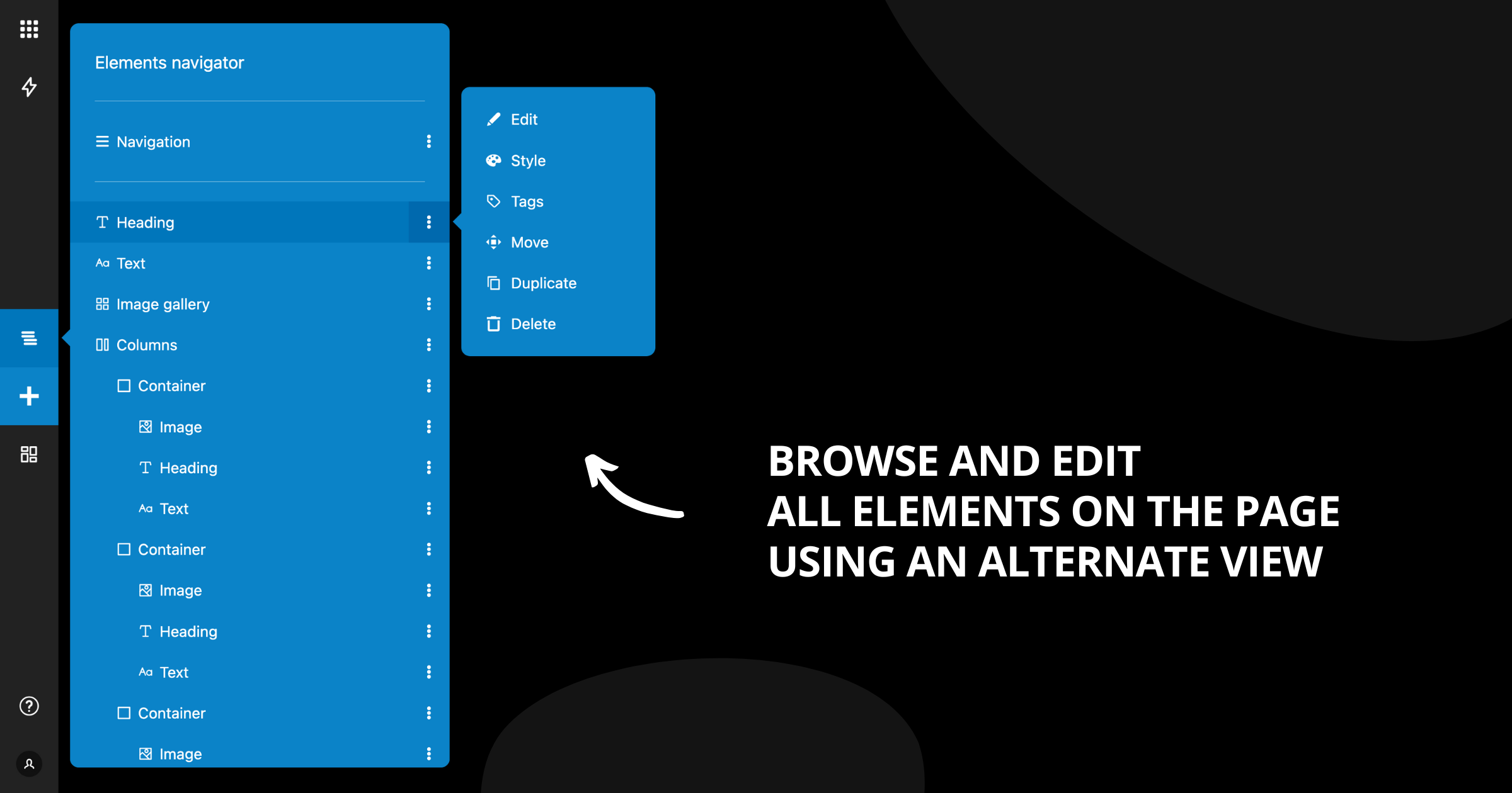 New: Elements navigator